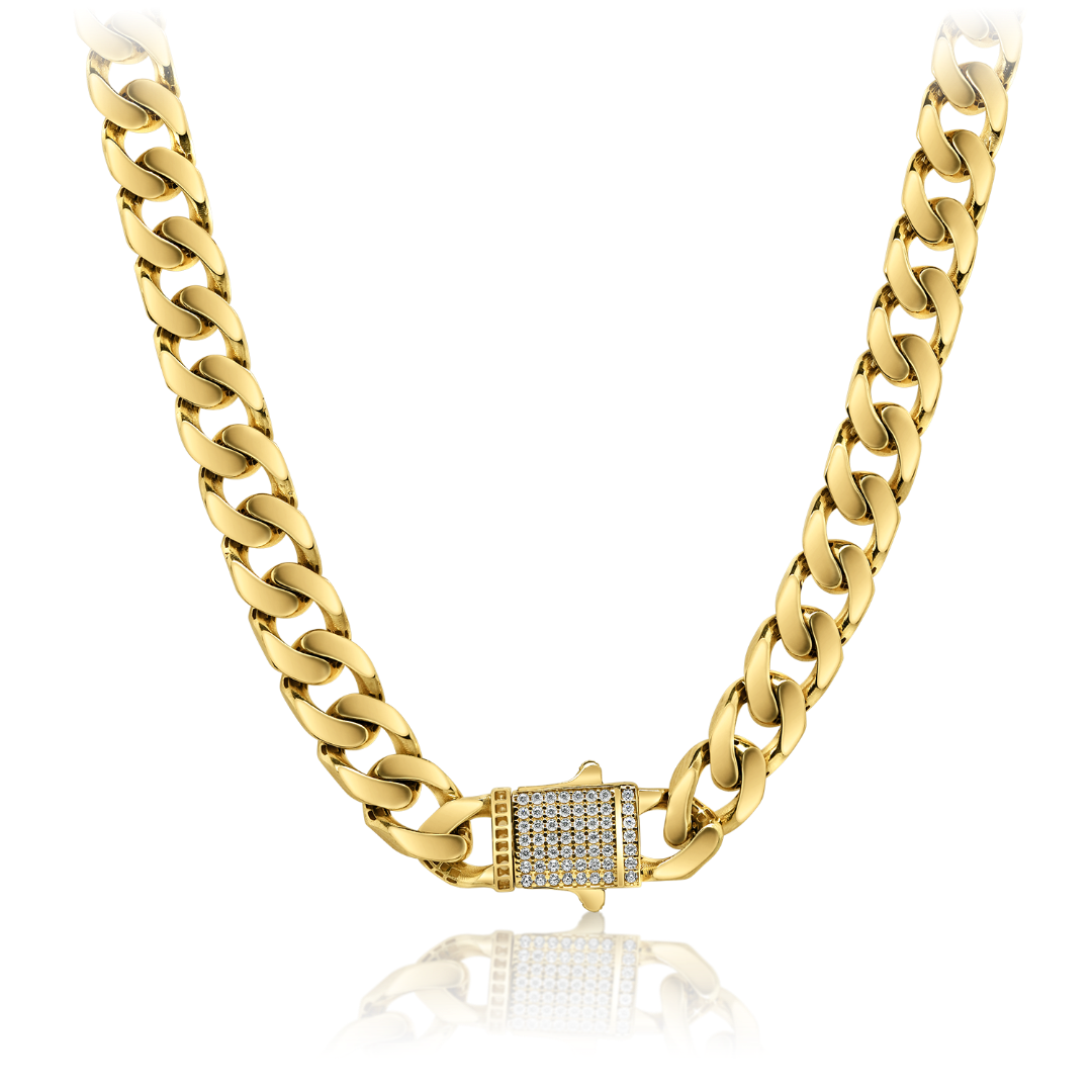 Lanț din aur cu zale și pietre Cubic Zirconia | Stil Diamonds